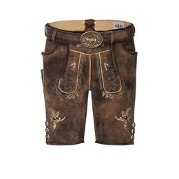 N&uuml;bler N&Uuml;BLER Herren Trachtenlederhose "Lederhose kurz Mufflon", grau, Gr. 50, Obermaterial: 100% Lammleder LEL., Hosen
