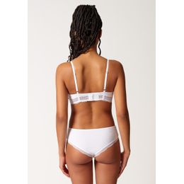 Skiny Damen Triangel-BH "Classicotton", Gr. 75, wei&szlig;, Obermaterial: 94% Baumwolle, 6% Elasthan. Spitze: 85% Polyamid, 15% Elasthan, BHs, Baumwollmix,
