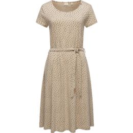 Ragwear Damen Shirtkleid "Olina Dress Organic", beige, Gr. XL, Material: 50% Baumwolle, 50% Lyocell, Kleider, Sommerkleid mit Print und Gürtel