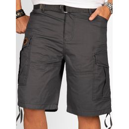 Herren Cargoshorts "ASLeon", grau, Gr. 30, Alessandro Salvarini, 98% Baumwolle, 2% Elasthan, Hosen, inklusive passendem Gürtel