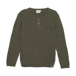 Minymo Jungen Strickfleece-Pullover "Strickpullover MIPullover", gr&uuml;n, Gr. 128, Obermaterial: 100% Baumwolle CO., Pullover