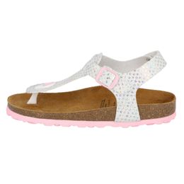 Lico M&auml;dchen Pantolette "Zehenstegpantolette Bioline Starprint", Gr. 36, wei&szlig;, Synthetik, Schuhe