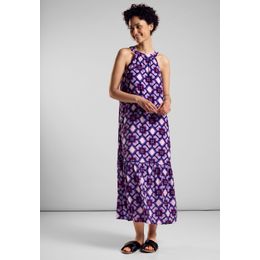 Street One Damen Maxikleid, lila, Gr. 38, bedruckt, Stoff, 100% Viskose, Kleider, aus Viskose