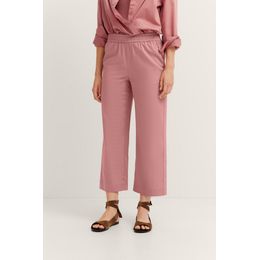 Bugatti Damen Stoffhose, rosa, Gr. 34, unifarben, 100% Baumwolle, Hosen, mit flexiblem Bund