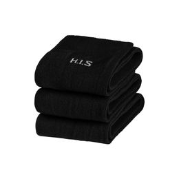 H.I.S. H.I.S Herren Kniestr&uuml;mpfe, Gr. 39, schwarz, Baumwolle, Elasthan (LYCRA), Polyamid, melange, Socken, mit druckfreiem B&uuml;ndchen