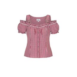 N&uuml;bler N&Uuml;BLER Damen Dirndlbluse "Miederbluse Herta", rot, Gr. 42, Obermaterial: 70% Baumwolle CO. 30% Polyester PES., Blusen