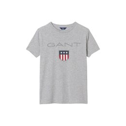 Gant Jungen T-Shirt "T-Shirt Shield Logo 1er Pack", grau, Gr. 170, Obermaterial: 100% Baumwolle CO., Shirts