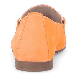 Gabor Damen Slipper, Gr. 38, orange, Ziegenveloursleder, unifarben, Schuhe, Loafer, Halbschuh, Businessschuh mit edler Zierschnalle