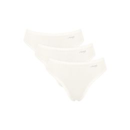 Sloggi Damen Slip "Slip GO Crush High leg C3P 3er Pack", Gr. XS, wei&szlig;, Obermaterial: 95% Baumwolle CO. 5% Elasthan EL., Unterhosen