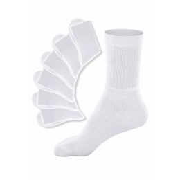 GO IN Damen Tennissocken "Damen Herren Kinder Sportsocken Retro aus Atmungsaktive Baumwolle", Gr. 47, wei&szlig;, Materialmix, uni, Socken, mit geripptem