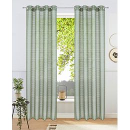Gardine Bruno Banani, B:130cm H:145cm, gr&uuml;n, Polyester, Wohnzimmer, Gardinen, "Linus", 1 Schal, eingewebte Querstreifen