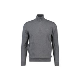 Gant Jungen Sweater "Strickpullover CLASSIC COTTON HALF ZIP", grau, Gr. XXL, Obermaterial: 100% Baumwolle CO., Sweatshirts