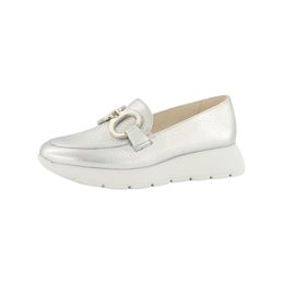 Paul Green Damen Slipper "Paul Green Slipper Leder", Gr. 40, silber, Leder, Schuhe