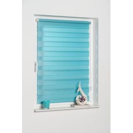 Doppelrollo K-home, B:35cm H:150cm, blau, Polyester, Rollos, "Maringa Klemmfix", in verschiedenen Gr&ouml;&szlig;en und 11 Farben erh&auml;ltlich