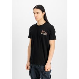 Herren T-Shirt "Naval Backprint T-Shirt", schwarz, Gr. S, Alpha Industries, Obermaterial: 100% Baumwolle, Shirts