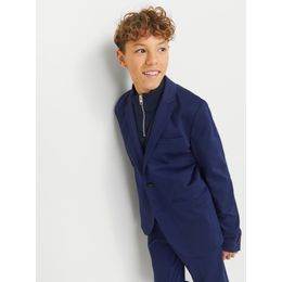 Jack & Jones Jungen Sakko "JJEJAXON JERSEY BLAZER NOOS JNR", blau, Gr. 140, JACK & JONES JUNIOR, unifarben, Jersey, Obermaterial: 79% Polyester, 18% Viskose, 3%