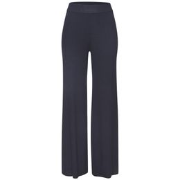 Damen Strickhose, Copenhagen Studios, Gr. 36, blau, Rippstrick, Obermaterial: 50% Viskose, 28% Polyester, 22% Nylon, unifarben, Hosen, aus