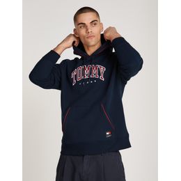 Tommy Jeans Herren Hoodie "TJM RLX VARSITY PIPPING HOOD EXT", blau, Gr. S, bestickt, Sweatware, Obermaterial: 50% Baumwolle, 50% Polyester,
