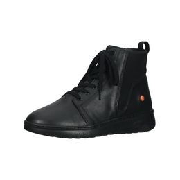 Softinos Damen Schnürstiefelette "Softinos Stiefelette Leder", Gr. 37, schwarz, Leder, Schuhe
