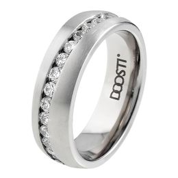 DOOSTI Damen Trauring "Schmuck Geschenk TITAN Trauring Ehering Partnerring LIEBE", 52,mit Zirkonia, Titan, 6mm, grau, Titan, Fingerringe, Made in