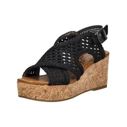Blowfish Damen Keilsandalette "Blowfish Sandalen Lederimitat", Gr. 38, schwarz, Lederimitat, Schuhe