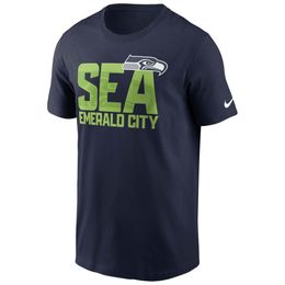 Nike Damen T-Shirt "Nike T-Shirt Seattle Seahawks Nike Emerald Sign", blau, Gr. M, 100% Baumwolle, Shirts