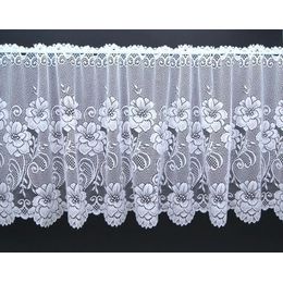 Weckbrodt-Gardinen Scheibengardine WECKBRODT, B:195cm H:90cm, wei&szlig;, Jacquard, Polyester, K&uuml;che, Gardinen, "Montello", Bistro, Jacquard, strukturiert, floral, gebl&uuml;mt,