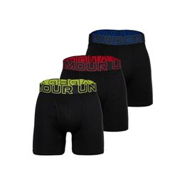 Under Armour Herren Boxershorts "Boxershort UA PERFORMANCE COTTON - SOLID 6 IN 3PK 3er Pack", Gr. M, schwarz, Obermaterial: 57% Baumwolle CO. 38%