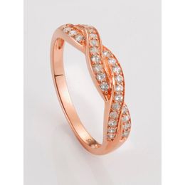 Lady Damen Fingerring, 17, Metall Ros&eacute;gold 585, rosa, Metall, Ros&eacute;gold 585, Fingerringe