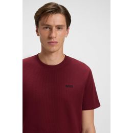 BOSS Herren Pyjamaoberteil "Waffle T-Shirt", Gr. S, rot, Obermaterial: 60% Baumwolle, 40% Polyester, Shirts