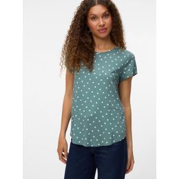 V&eacute;ro Moda VERO MODA Damen Shirtbluse "VMBELLA SS TOP AOP WVN GA", wei&szlig;, Gr. L, bedruckt, Web, Obermaterial: 97% Viskose, 3% Elasthan, Blusen