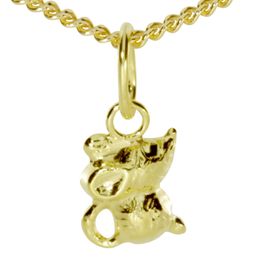 OSTSEE-SCHMUCK Damen Kette mit Anh&auml;nger "OSTSEE-SCHMUCK Kette mit Anh&auml;nger M&auml;uschen", 42cm, Gelbgold 333, L: 42, gold, Gelbgold 333, Halsketten