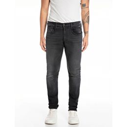 Replay Herren Slim-fit-Jeans "Anbass", schwarz, Gr. 34, Denim/Jeans, Obermaterial: 99% Baumwolle, 1% Elasthan, Jeans