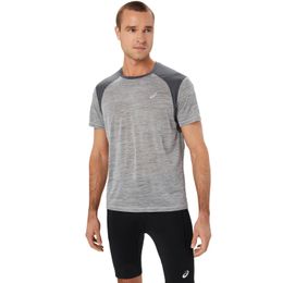 asics Herren Laufshirt "ROAD SS TOP", grau, Gr. XXL, Obermaterial: 53% Polyester, 47% Nylon, Shirts
