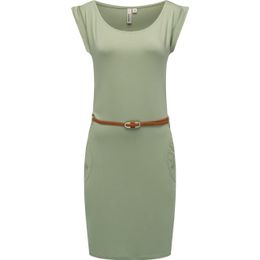 Ragwear Damen Sommerkleid "Tagg", gr&uuml;n, Gr. M, Material: 95% Viskose, 5% Elasthan, Kleider, Damen Kurzarm-Kleid mit Tailleng&uuml;rtel und Taschen