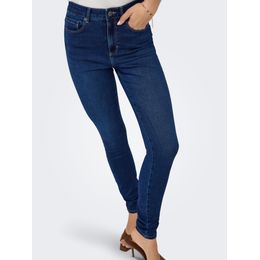 Only Damen Skinny-fit-Jeans "ONLRAY HIGH WAIST SKINNY DNM BOX"medium blau denim, Gr. M, unifarben, Denim/Jeans, Obermaterial: 69% Baumwolle, 29%