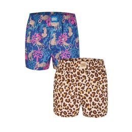 Lousy Livin Underwear LOUSY LIVIN Herren Boxershorts "Wild", Gr. L, bunt, 100% Baumwolle, Unterhosen, im praktischen 2Pack