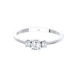 Elli Damen Fingerring "Verlobungsring Zirkonia 925 Silber", 58mm,mit Steinen, Silber 925 (Sterlingsilber), 2mmsilber, Silber 925 (Sterlingsilber),