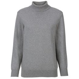 Casual Looks Damen Rollkragenpullover "Pullover", grau, Gr. 38, unifarben, 100% Baumwolle, Pullover