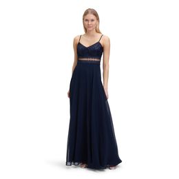 Vera Mont Damen Abendkleid "Damen Abendkleid mit Spitze", blau, Gr. 36, Obermaterial: 100% Polyester. Futter: 100% Polyester., Kleider, Dekoelemente
