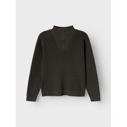 name it Jungen Strickpullover "NKMNESOLLE LS KNIT NOOS", schwarz, Gr. 134, unifarben, Strick, Obermaterial: 80% Baumwolle, 20% Nylon, Pullover, mit