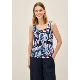 Cecil Damen Tr&auml;gertop, blau, Gr. XS, bedruckt, Web, 100% Baumwolle, Tops, mit allover Print