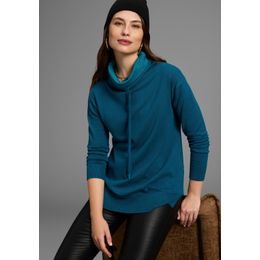 Laura Scott Damen Strickpullover, blau, Gr. 40, unifarben, Feinripp, Obermaterial: 70% Viskose, 30% Polyamid, Pullover, Übergangspullover in lässiger