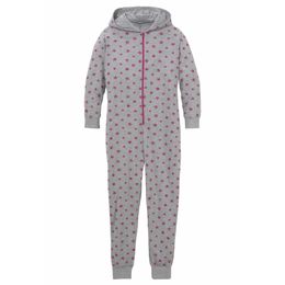 Petite Fleur M&auml;dchen Overall, Gr. 122, lila, Jersey, Obermaterial: 60% Baumwolle, 40% Polyester, bedruckt, Basic, Overalls, toller Einteiler zum