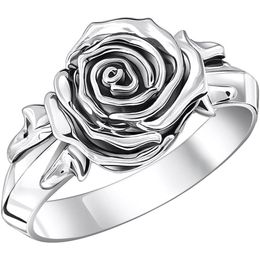 Thomas Sabo Damen Fingerring "Ring Midnight Rose", 54, Silber 925 (recycelt), 2,5mm, silber, Silber 925 (recycelt), Fingerringe