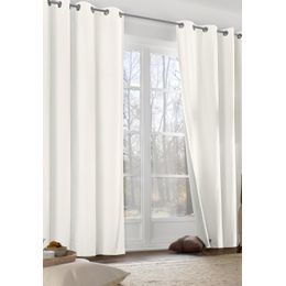 Vorhang WIRTH, B:135cm H:225cm, beige, Jacquard, Baumwolle, Wohnzimmer, Gardinen, "Neveres"
