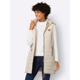 Casual Looks Damen Steppweste, beige, Gr. 36, unifarben, 100% Polyester, Wattierung:100% Polyester, Westen