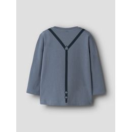 name it Jungen Langarmshirt "NMMRYDER LS TOP BOX"flint stone, Gr. 110, bedruckt, Jersey, Obermaterial: 95% Baumwolle, 5% Elasthan, Shirts