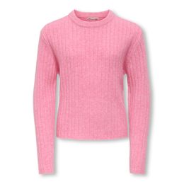 KIDS Only Jungen Strickpullover "KOGJEANETT LIFE LS RIB O-NECK CP KNT", pink, Gr. 122, unifarben, Strick, Obermaterial: 88% Polyester, 6% Elasthan,
