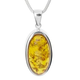 OSTSEE-SCHMUCK Damen Kette mit Anh&auml;nger "OSTSEE-SCHMUCK Kette mit Anh&auml;nger Classic 24x12 mm", 50cm, Silber 925 (Sterlingsilber), L: 42, silber,